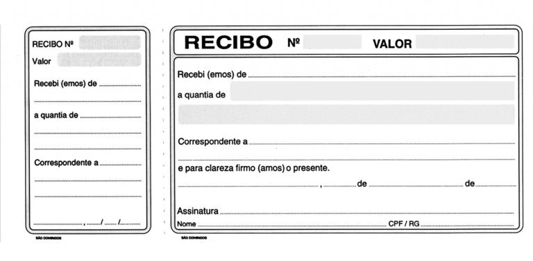 Modelo de Recibo Pronto – Imprima grátis – Papo Ativo